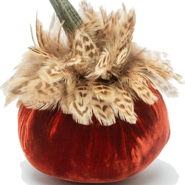 Hot Skwash | Silk Velvet Pumpkins - Rust w/Natural Ringneck Pheasant ...