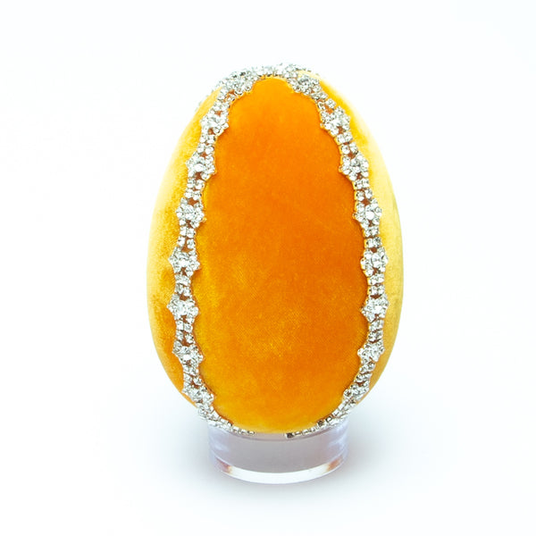 Hot Skwash | Silk Velvet Egg - Carrot with Crystal Trim - hotskwash